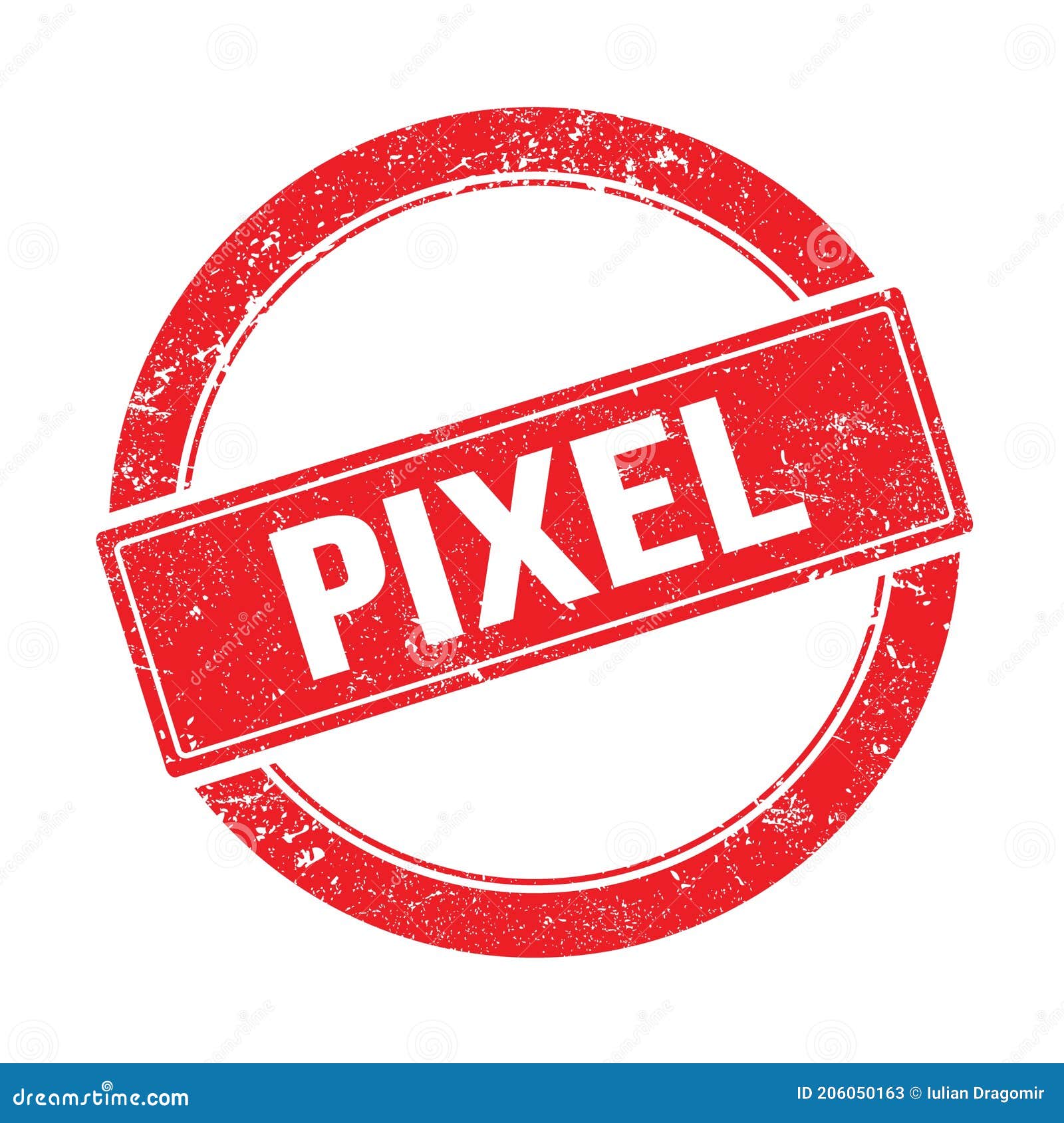 PIXEL Text on Red Grungy Round Stamp Stock Illustration - Illustration ...