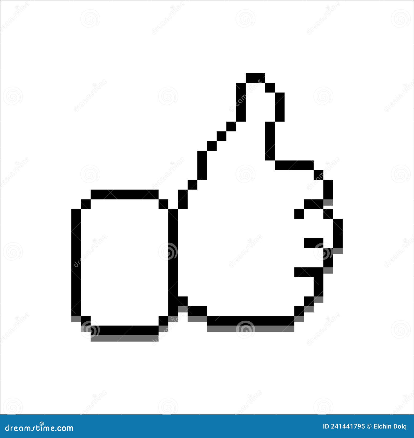 Pixel Thump Up Vector Set stock vector. Illustration of vector - 241441795