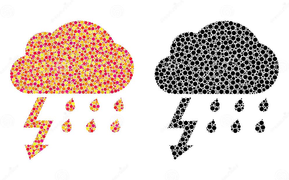 Pixel Thunderstorm Mosaic Icons Stock Vector - Illustration of colored ...