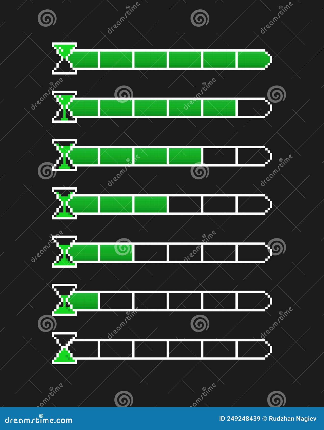 Pixel time scale stock vector. Illustration of infographic - 249248439