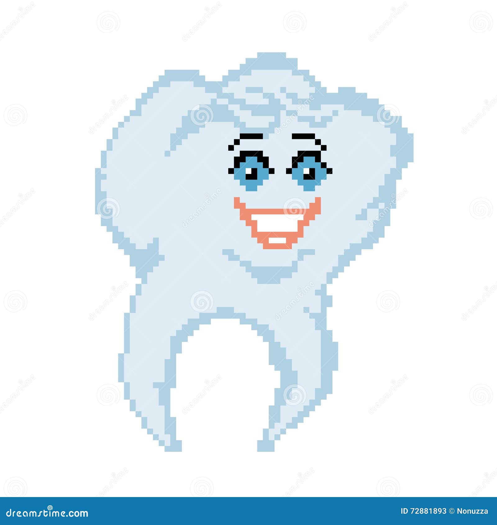 Pixel tooth icon stock vector. Illustration of cheerful - 72881893