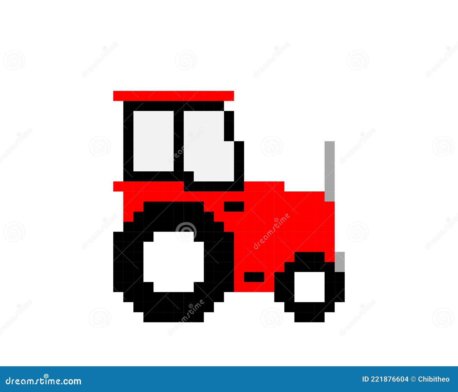Pixel Tractor Image for 8 Bit Icons. Stock Vector - Illustration of ...