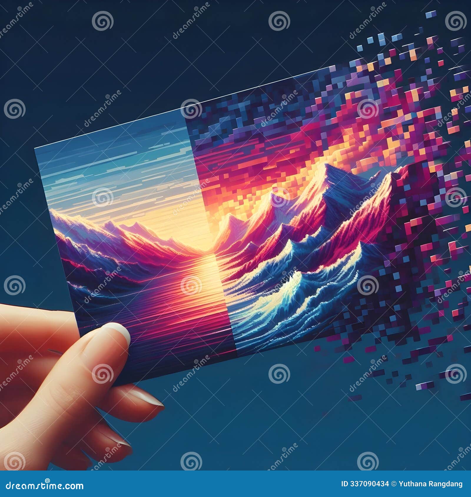 A pixel transition effect stock illustration. Illustration of ...