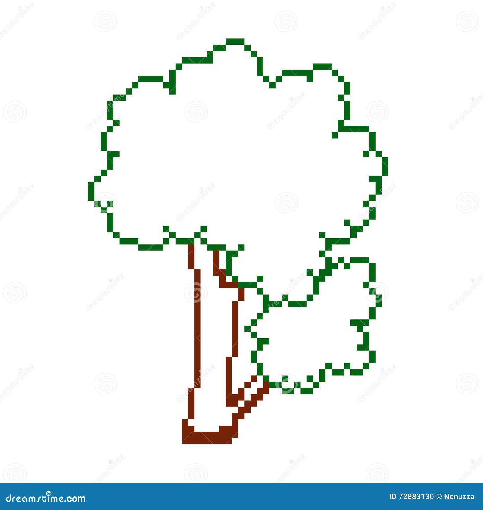 Pixel Art Tree Vector Illustration | CartoonDealer.com #48026634