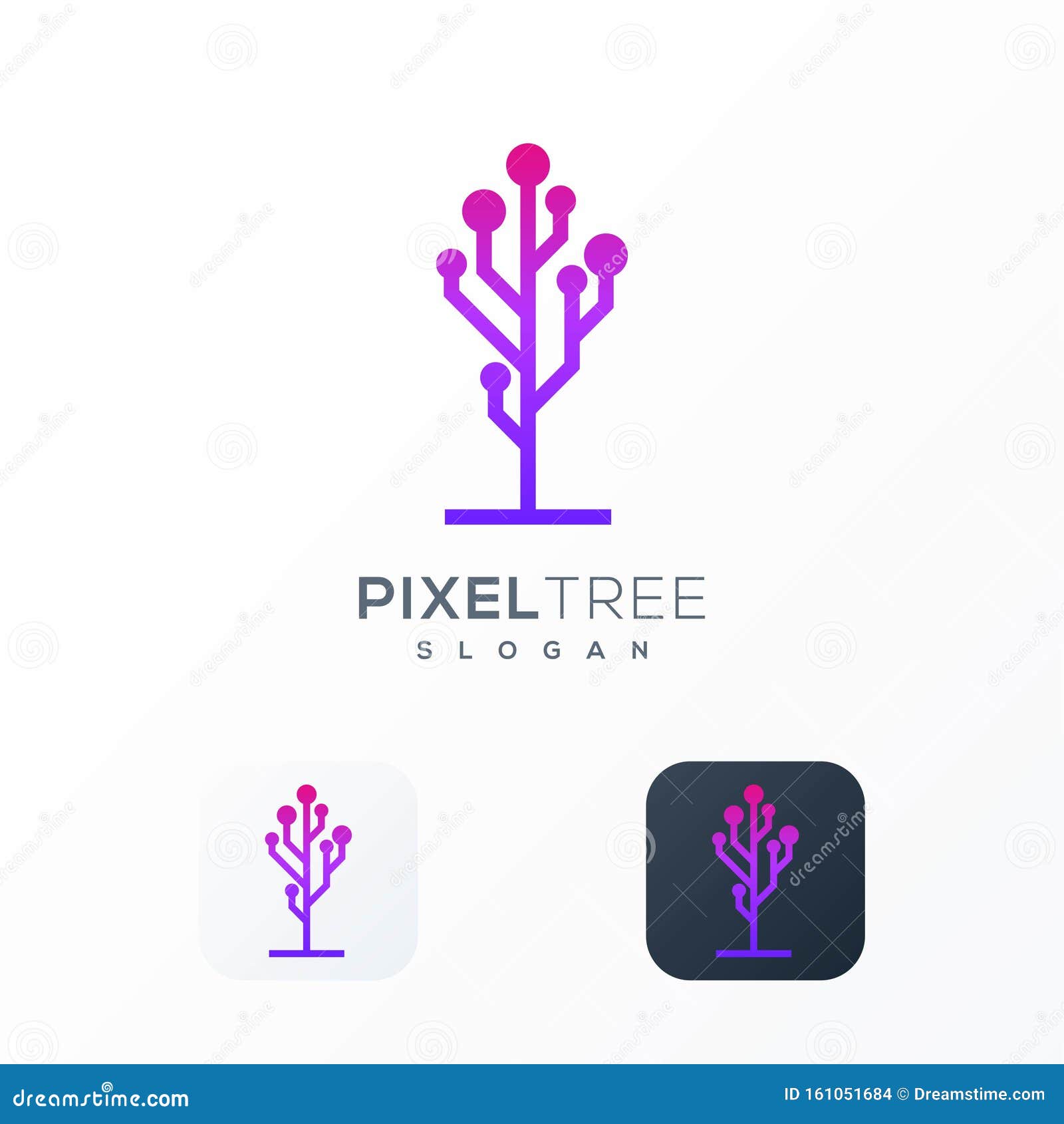 Pixel Tree Logo Design Ready To Use Stock Vector - Illustration of icon ...