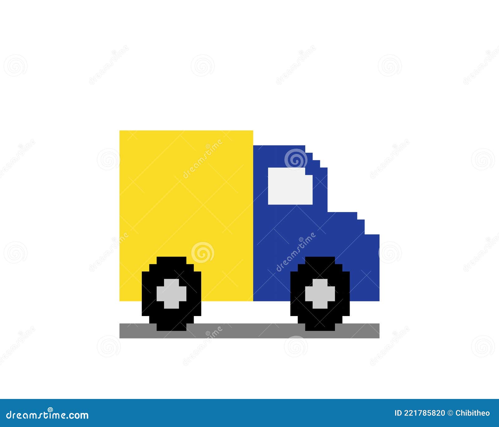Pixel Delivery Truck Image for Game Assets Stock Vector - Illustration ...