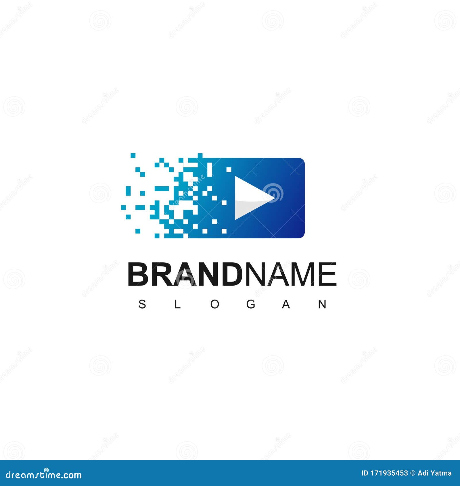 Pixel TV Logo, Streaming Media Player Logo Design Vector Stock Vector ...