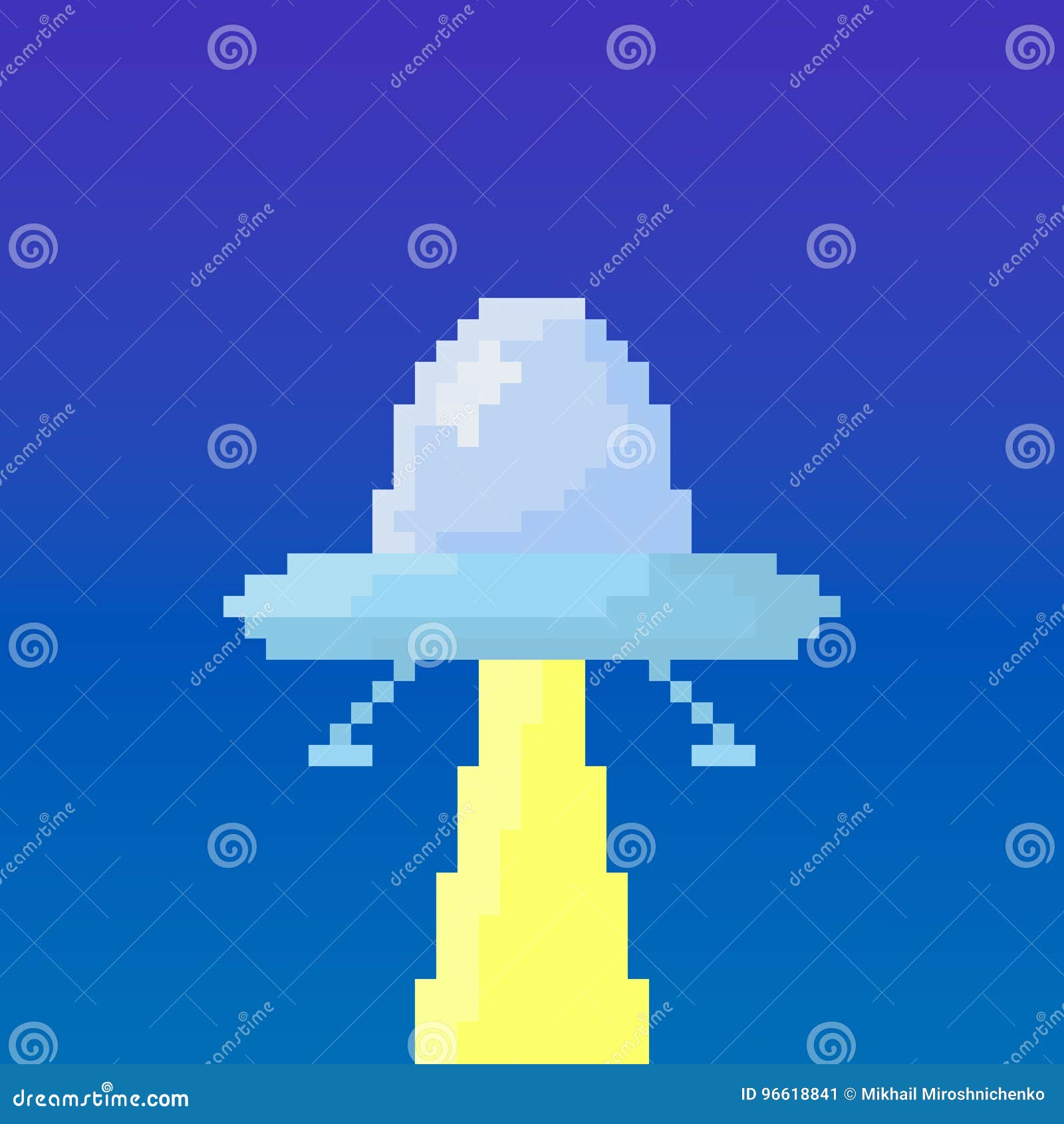 Pixel UFO stock vector. Illustration of alien, believe - 96618841