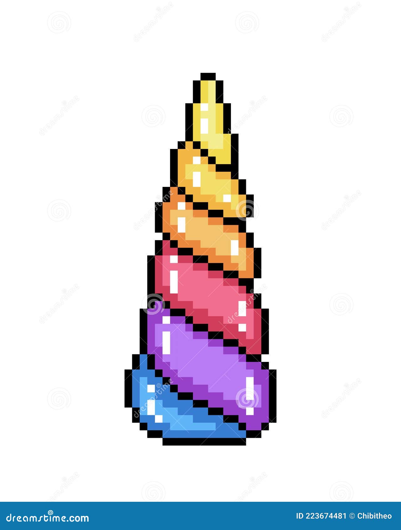 Pixel Unicorn Horn Image. Cross Stitch and Crochet Patterns Stock ...
