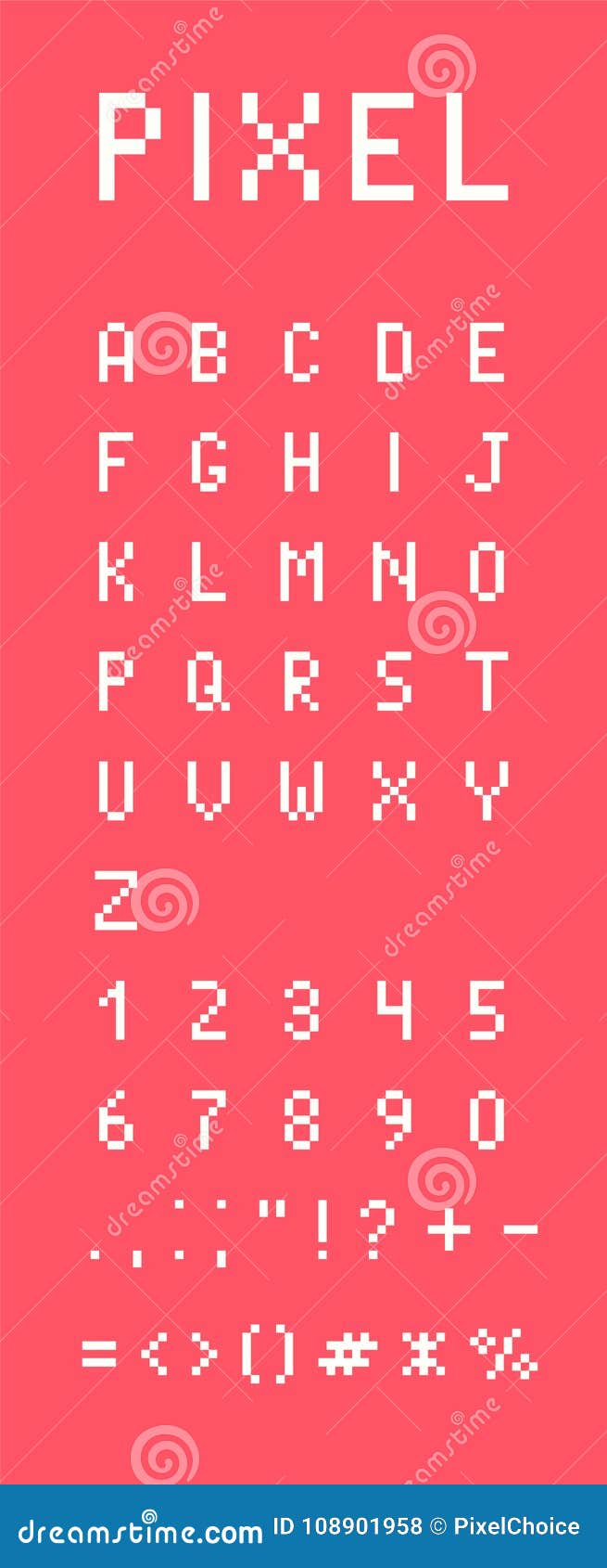 Pixel Uppercase Alphabet and Figures. Stock Vector - Illustration of ...