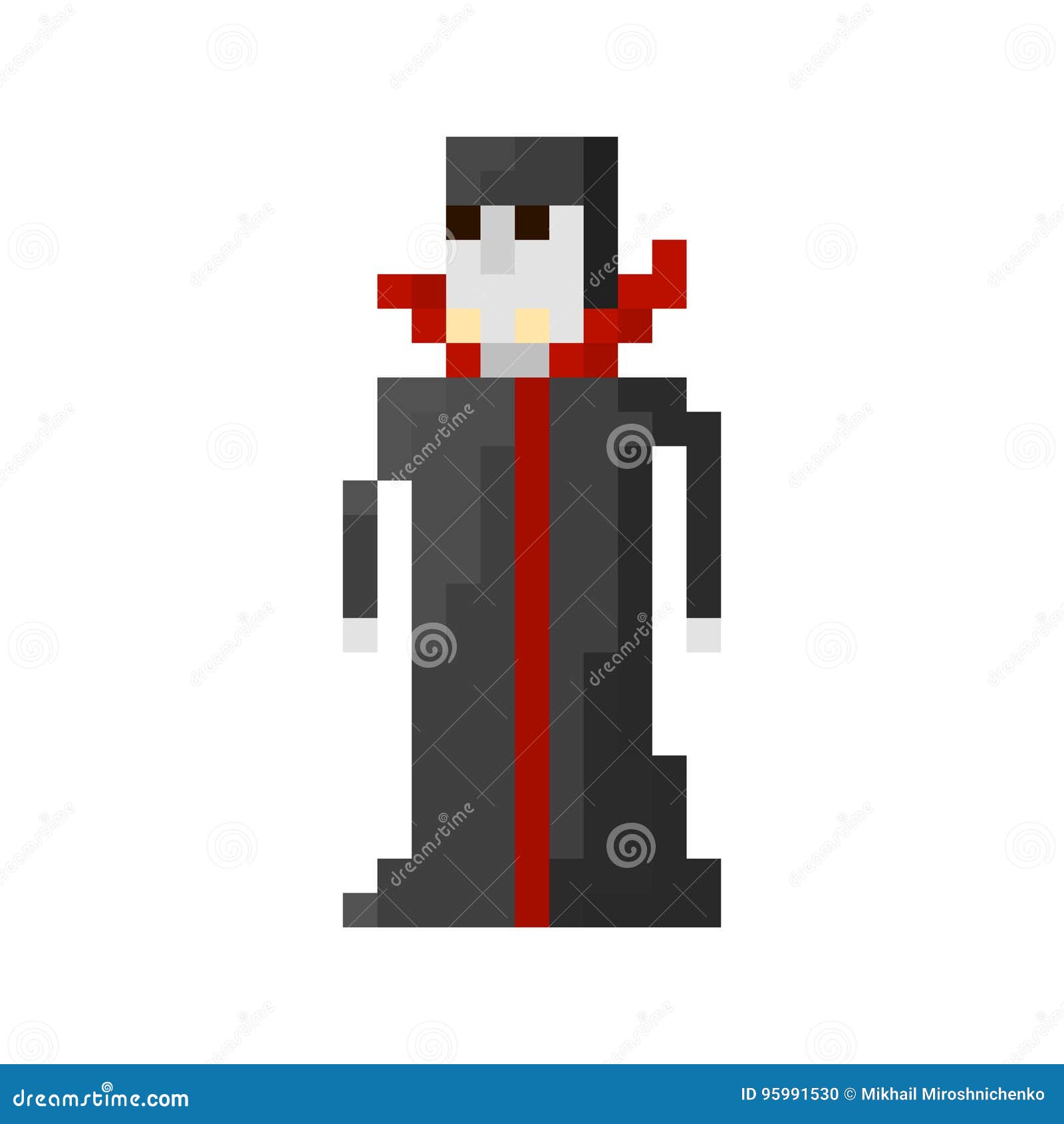 Pixel Art Vampire Skull Head With Snake. Vector Illustration ...