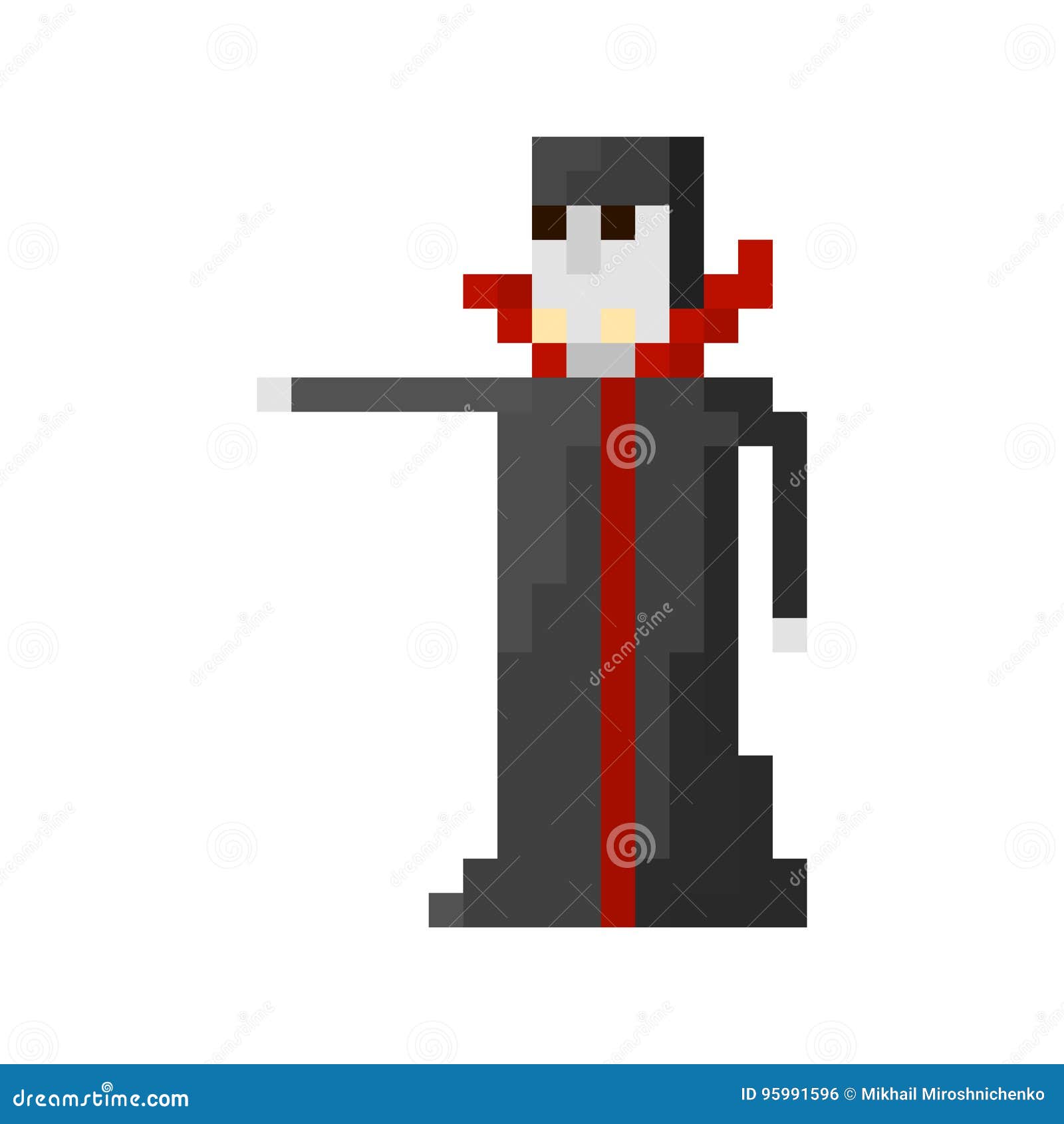 Pixel Art Vampire Skull Head With Snake. Vector Illustration ...