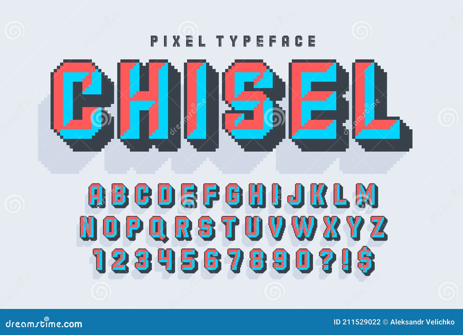 Chisel Crafted Display Font With Facets, Alphabet Cartoon Vector ...