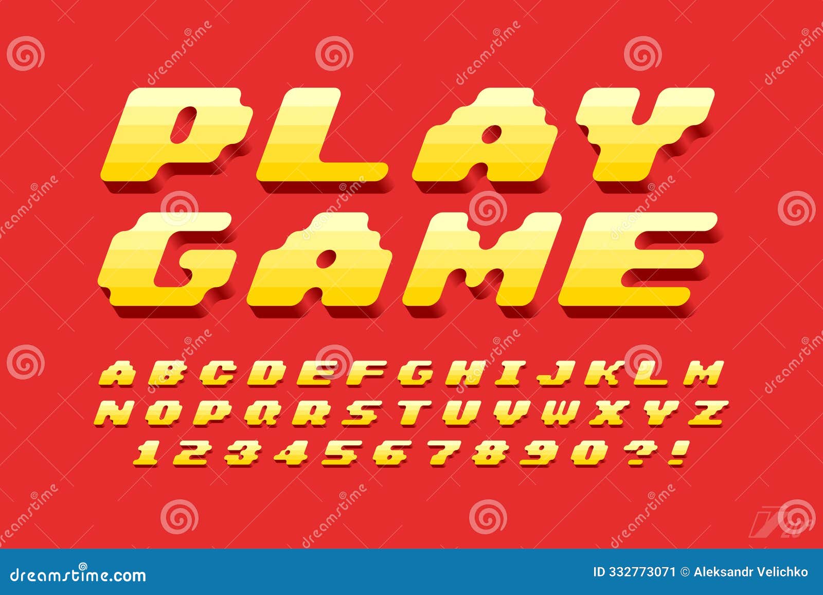 Pixel Vector Alphabet Design, Stylized Like in 8-bit Games. High ...