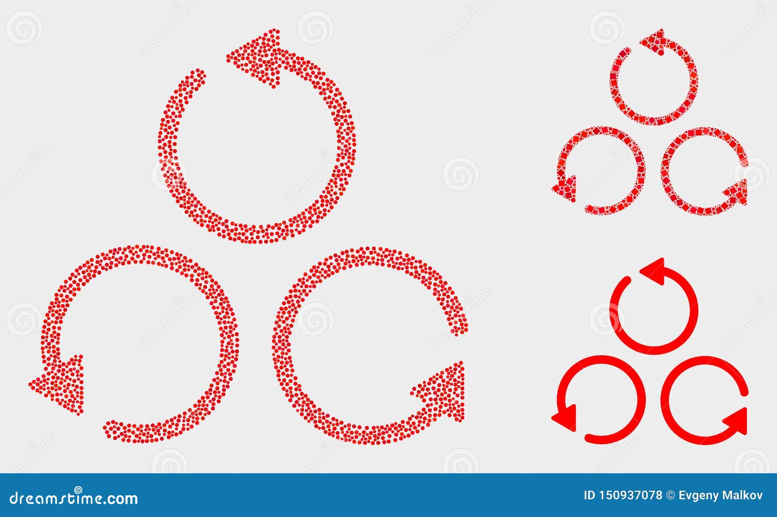 Pixel Vector Different Rotation Icons Stock Vector - Illustration of ...