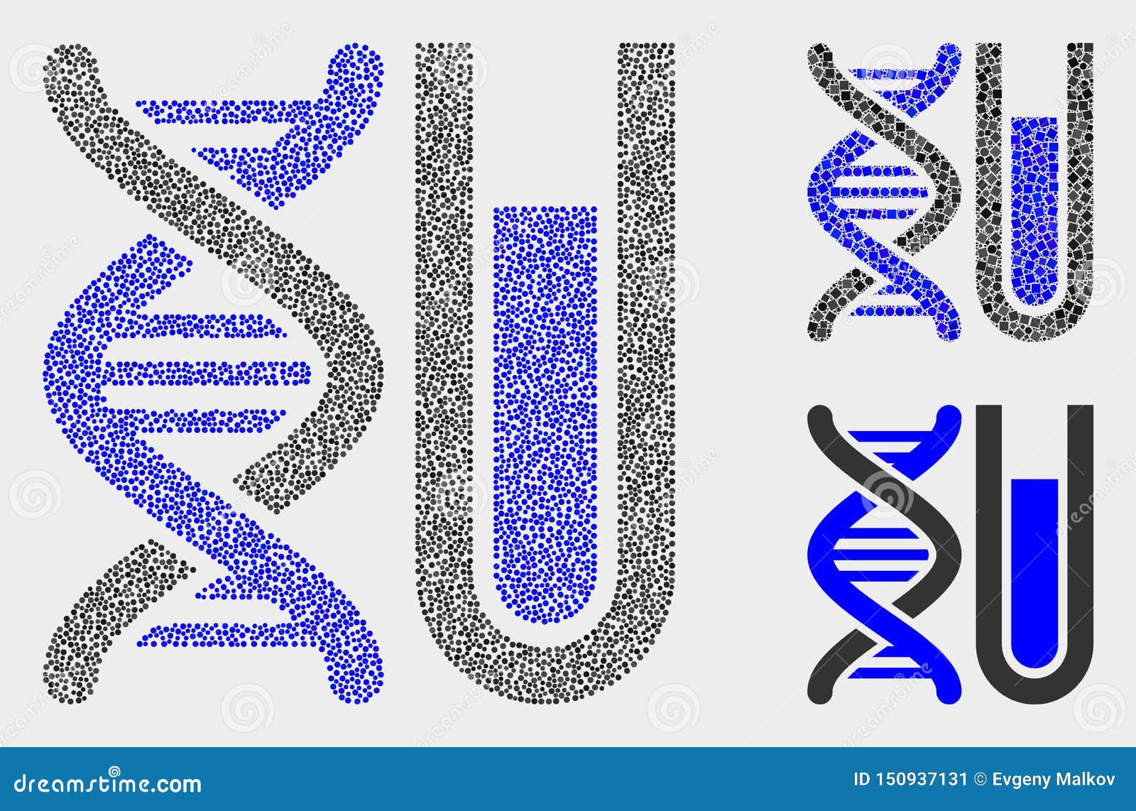 Pixel Vector DNA Testtube Icons Stock Vector - Illustration of point ...