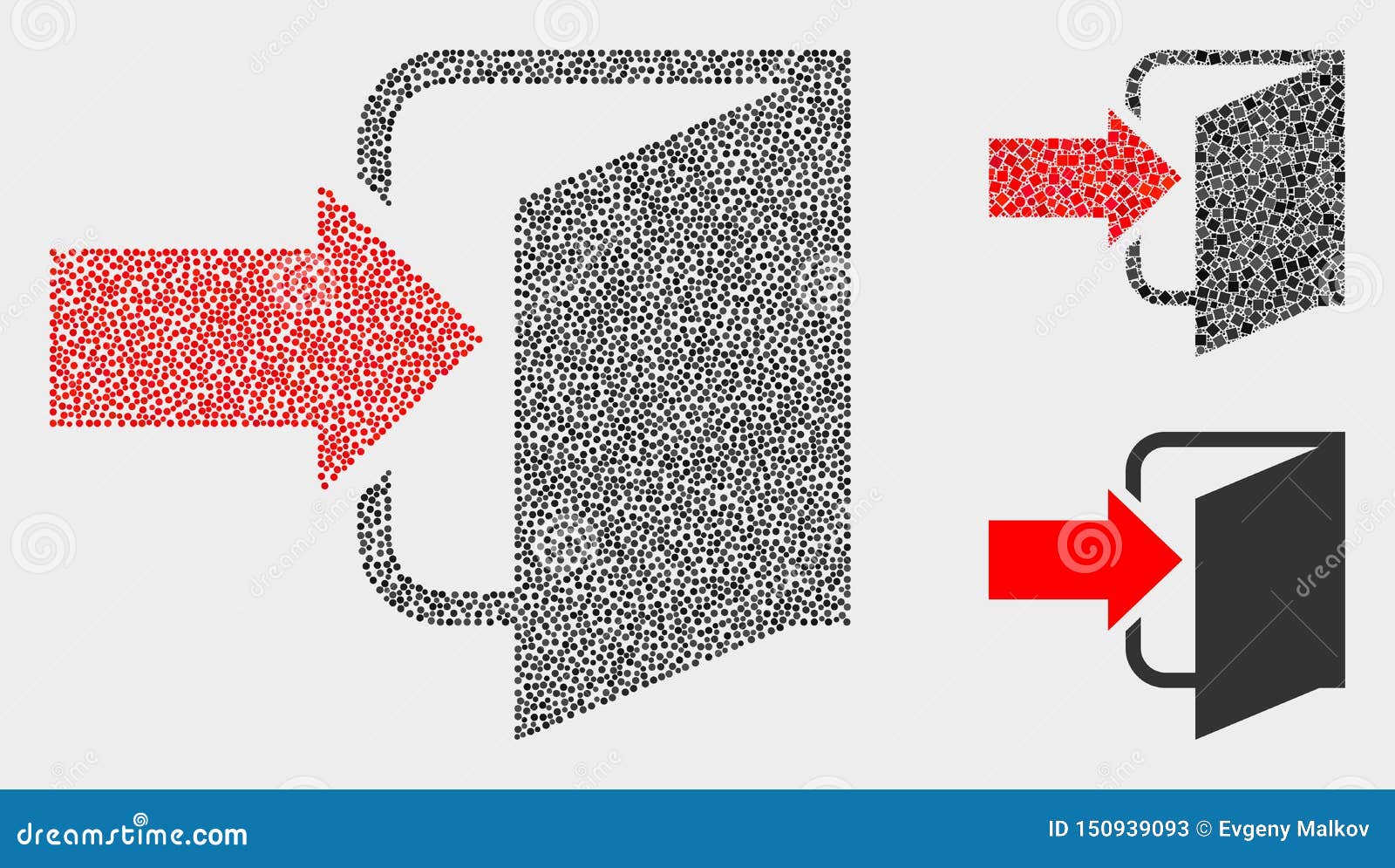 Pixel Vector Exit Door Icons Stock Vector - Illustration of icon ...