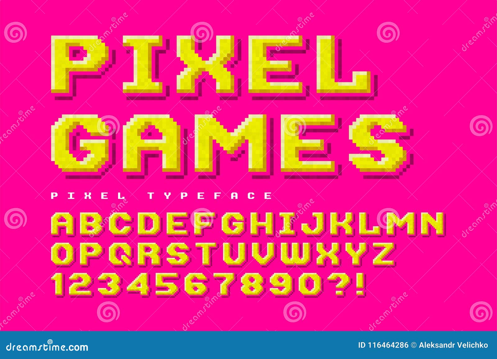 Pixel Vector Font Design, Stylized Like In 8-bit Games | CartoonDealer ...