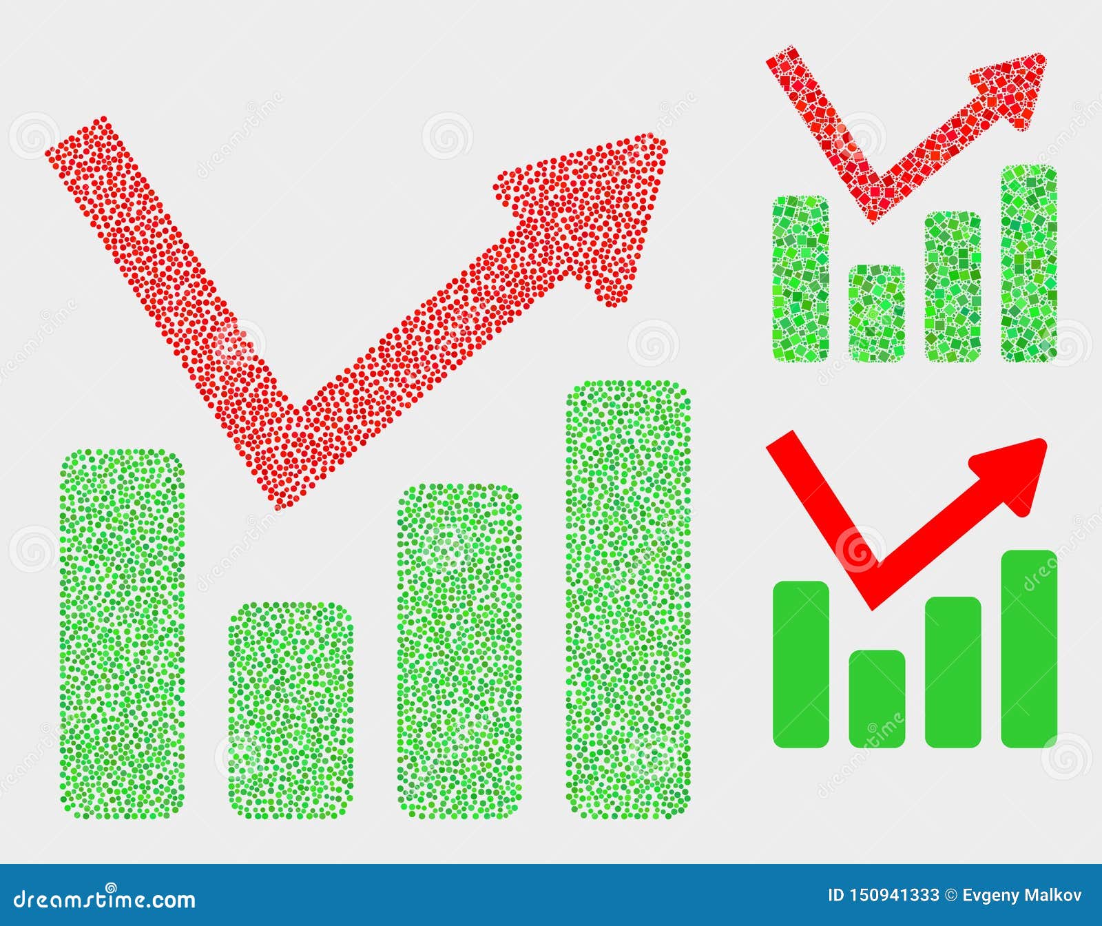 Pixel Vector Graph Chart Icons Stock Vector - Illustration of irregular ...