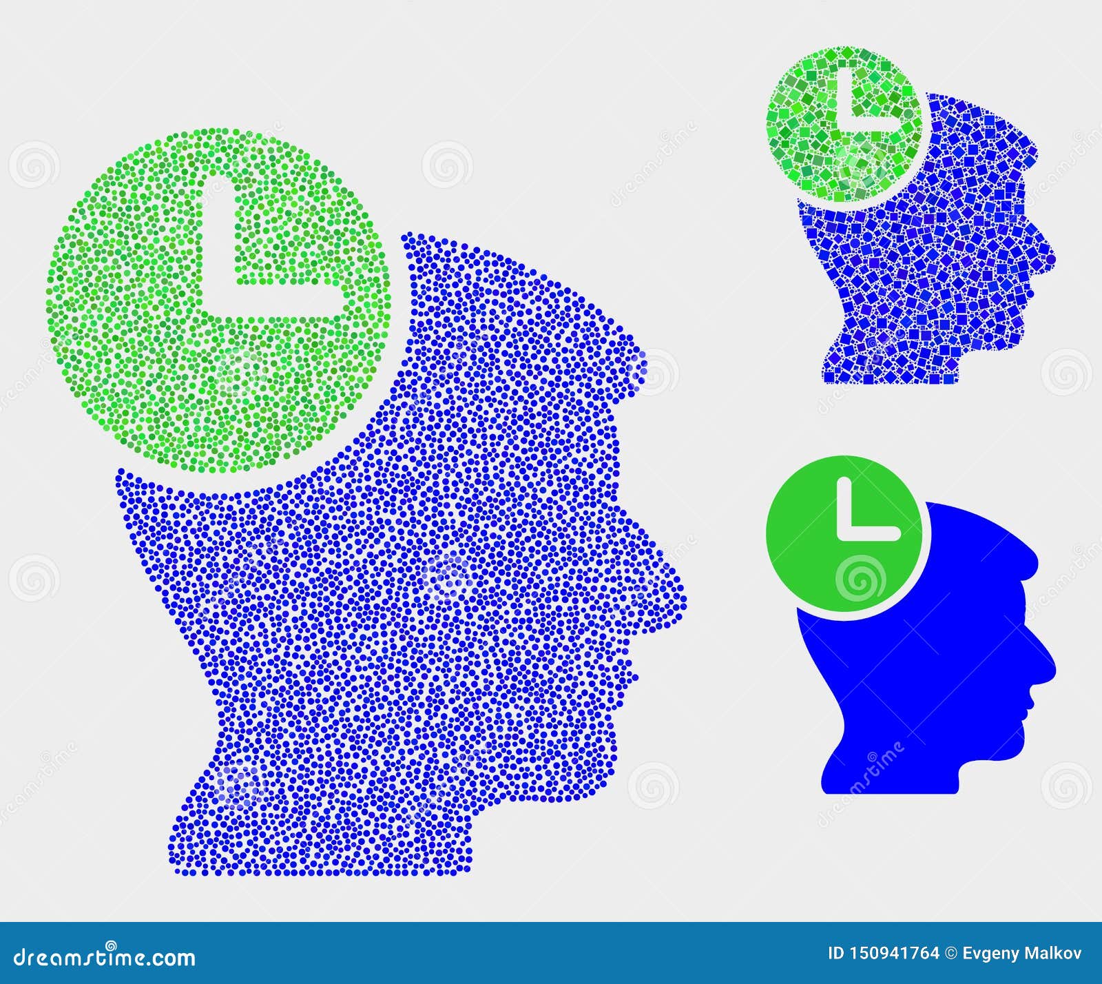 Pixel Vector Head Clock Icons Stock Vector - Illustration of ...