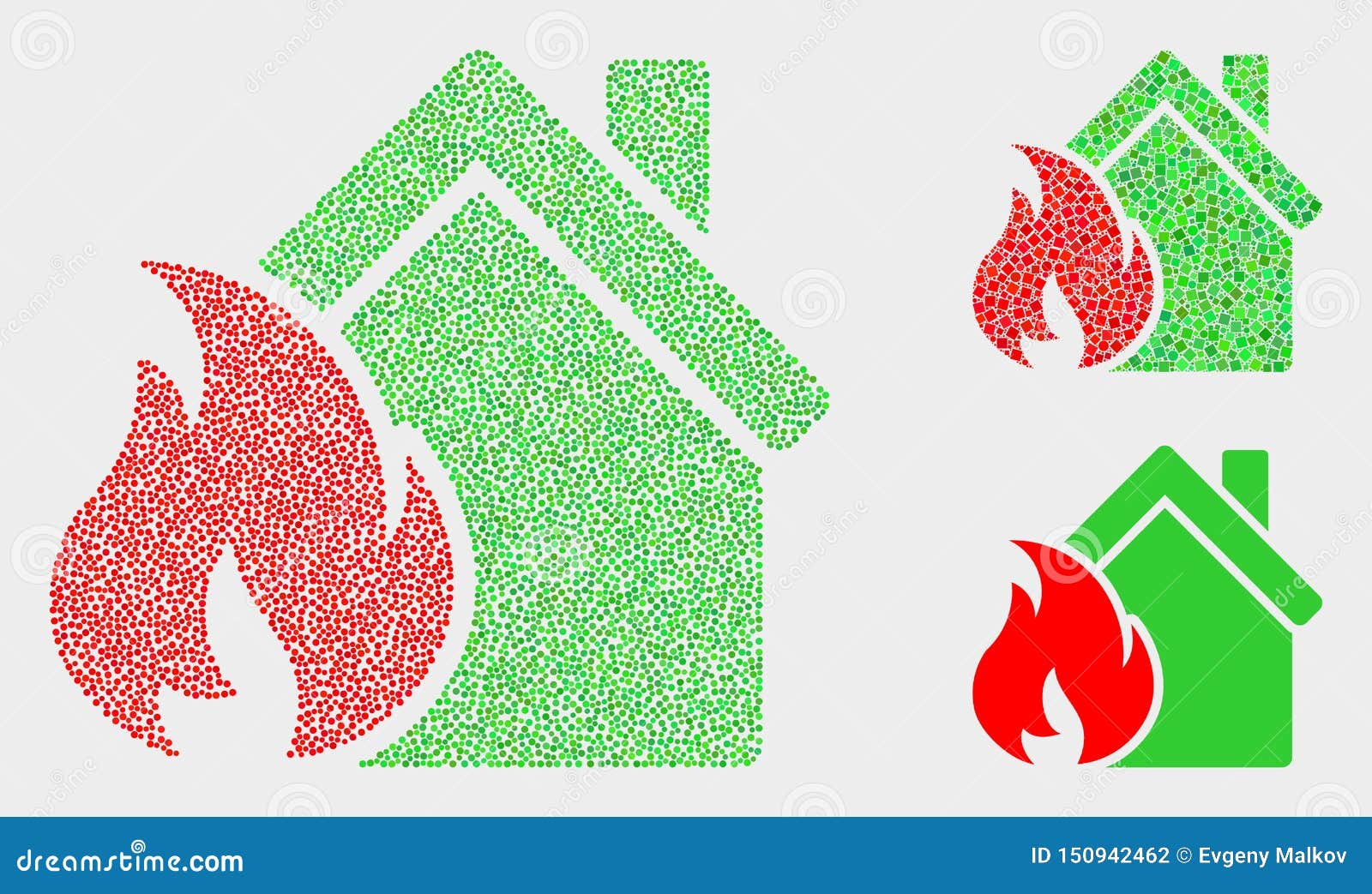 Pixel Vector House Fire Damage Icons Stock Vector - Illustration of ...