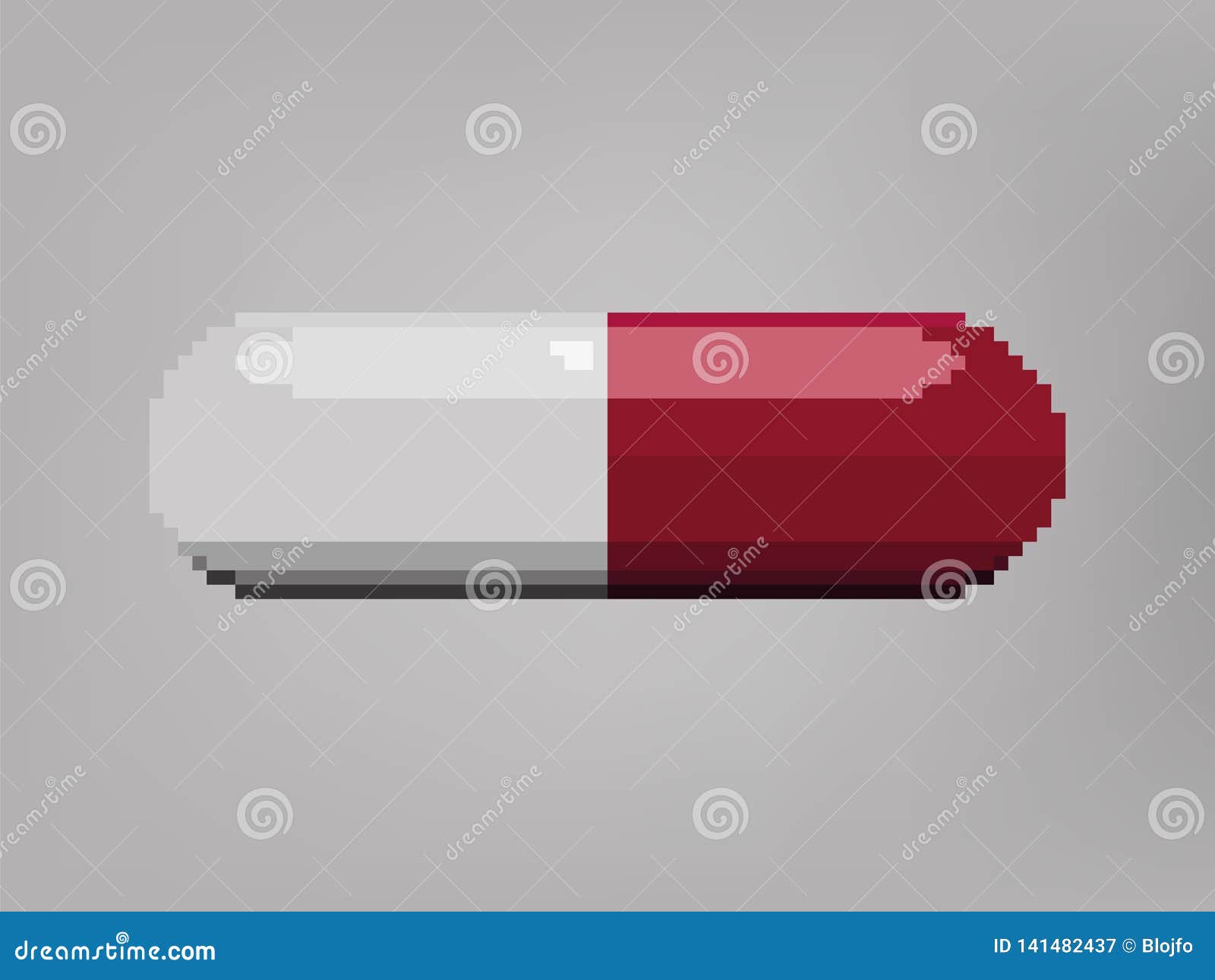 Pixel pill stock vector. Illustration of retro, undamaged - 141482437