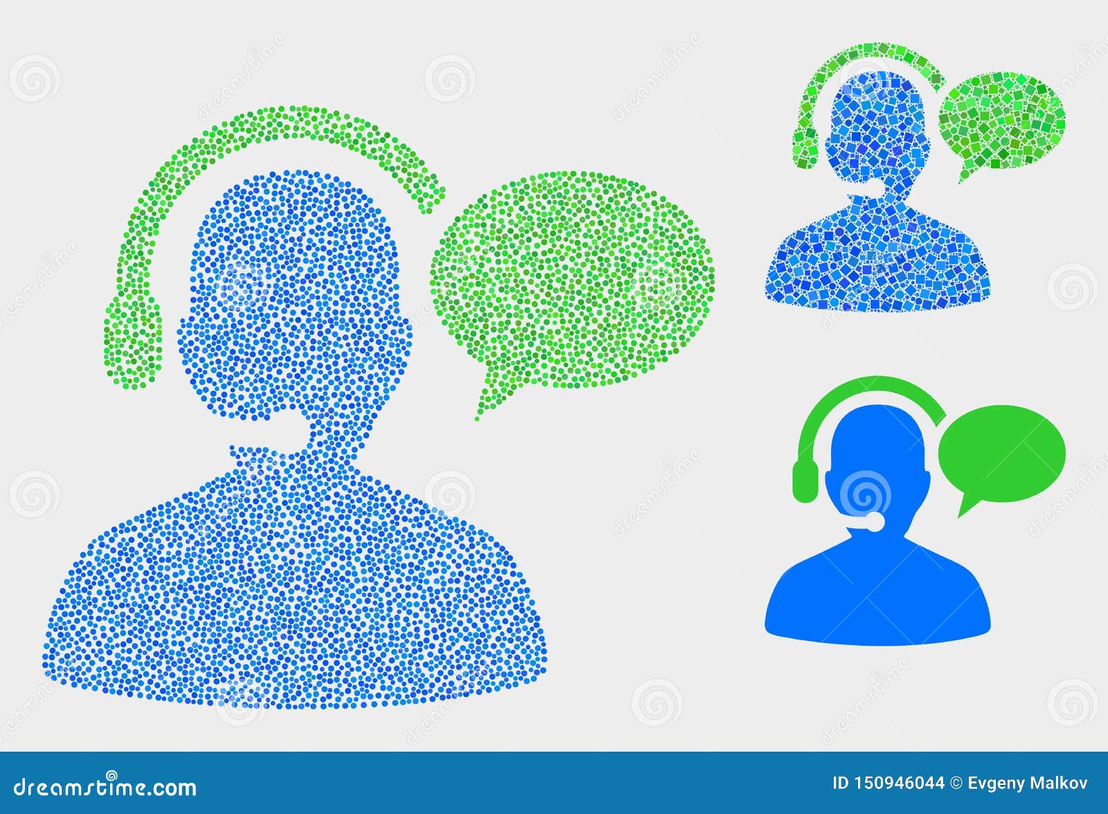 Pixel Vector Operator Message Icons Stock Vector - Illustration of ...