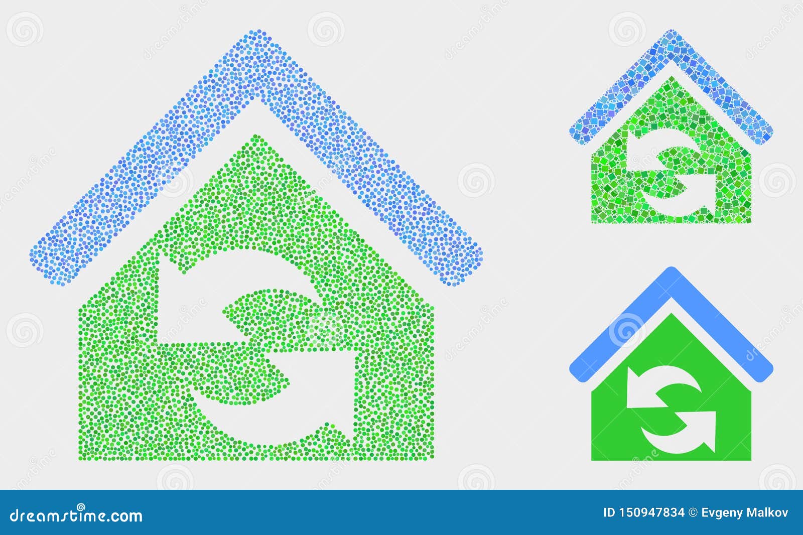 Pixel Vector Refresh House Icons Stock Vector - Illustration of realty ...