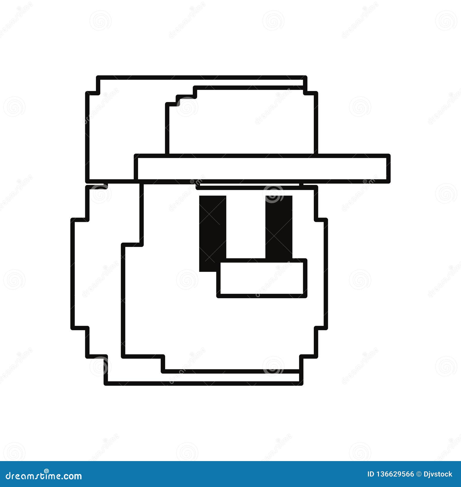 Pixel Video Game Character with Cap Stock Vector - Illustration of ...