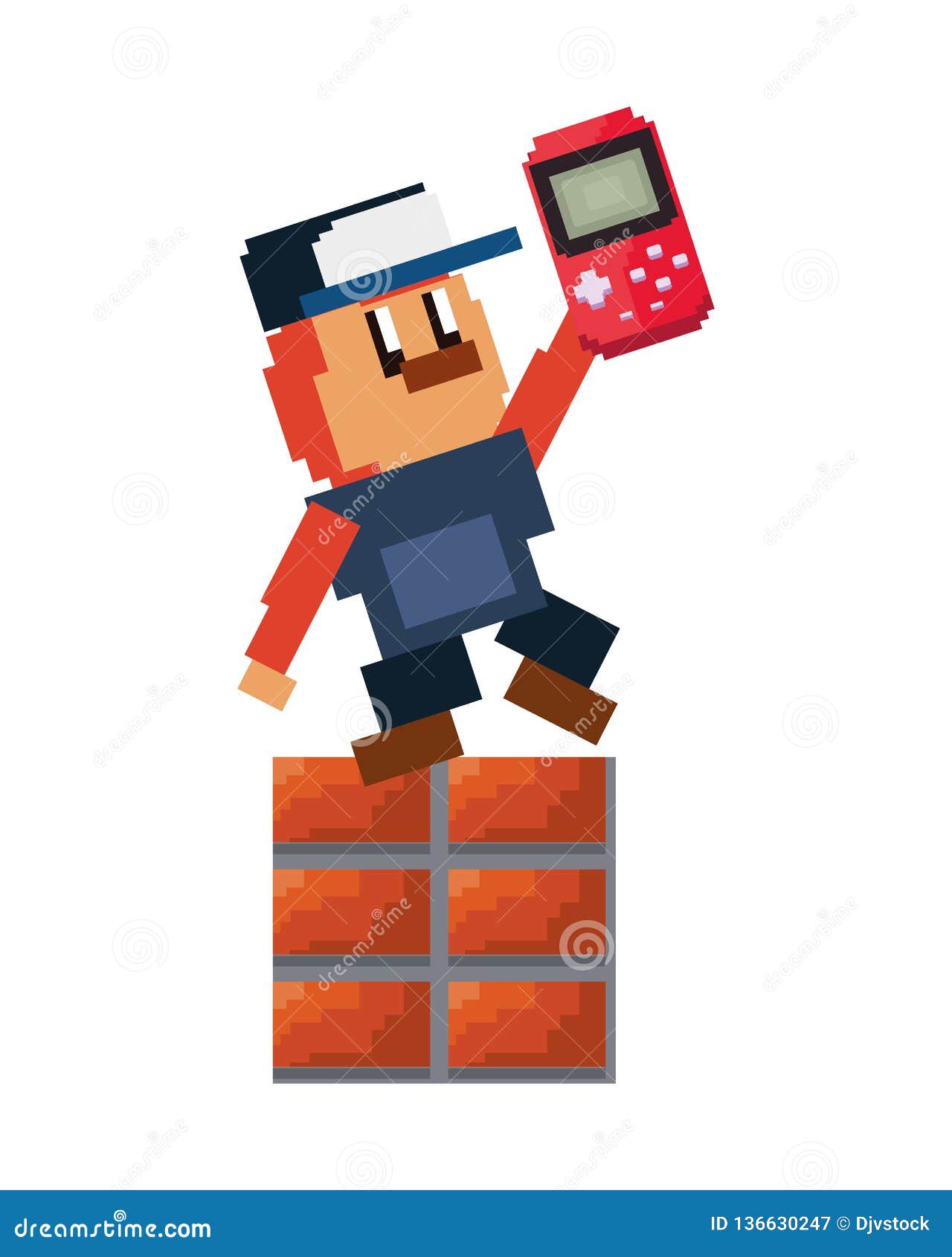 Pixel video game stock vector. Illustration of character - 136630247