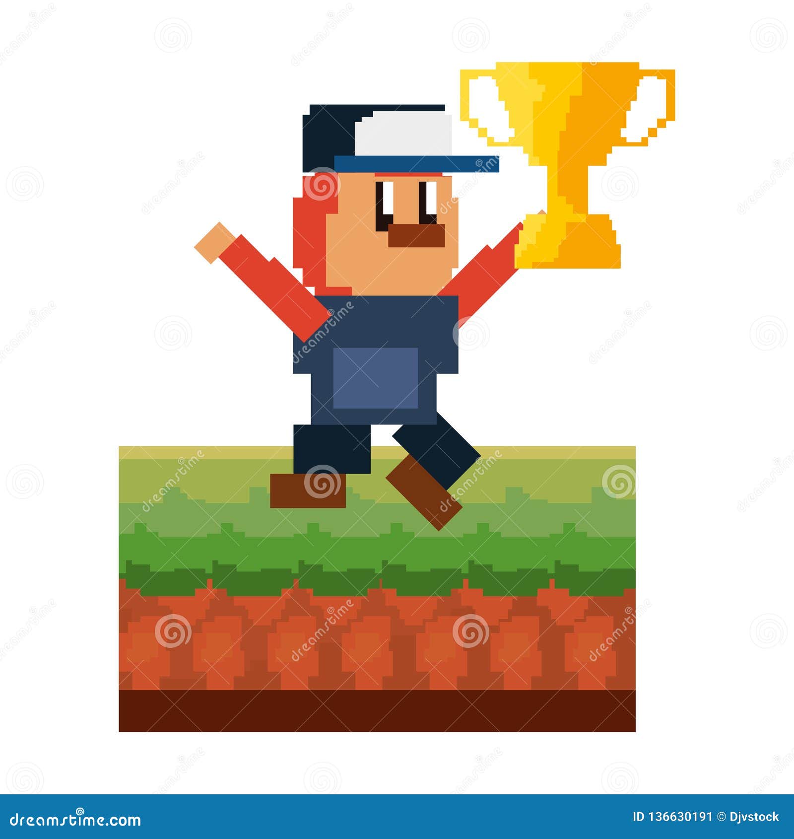 Cup, Trophy 8-bit Pixel Graphics Icon. Pixel Art Style. Game Assets. 8 ...