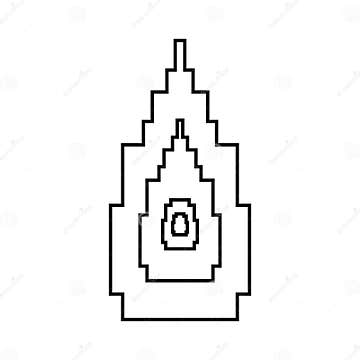 Pixel Video Game Flame Fire Stock Vector - Illustration of pixel, space ...