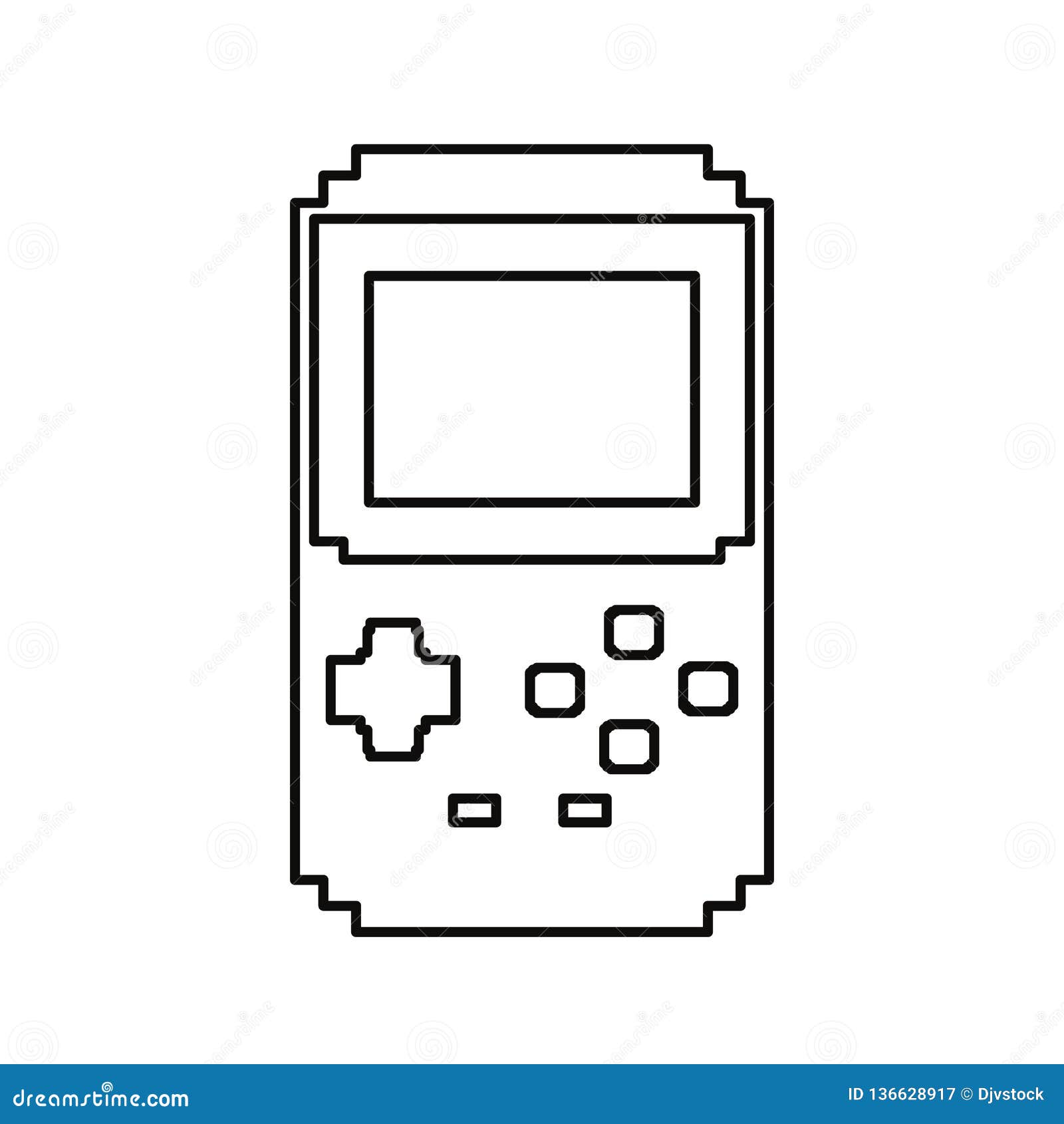Pixel Video Game Portable Console Stock Vector - Illustration of ...