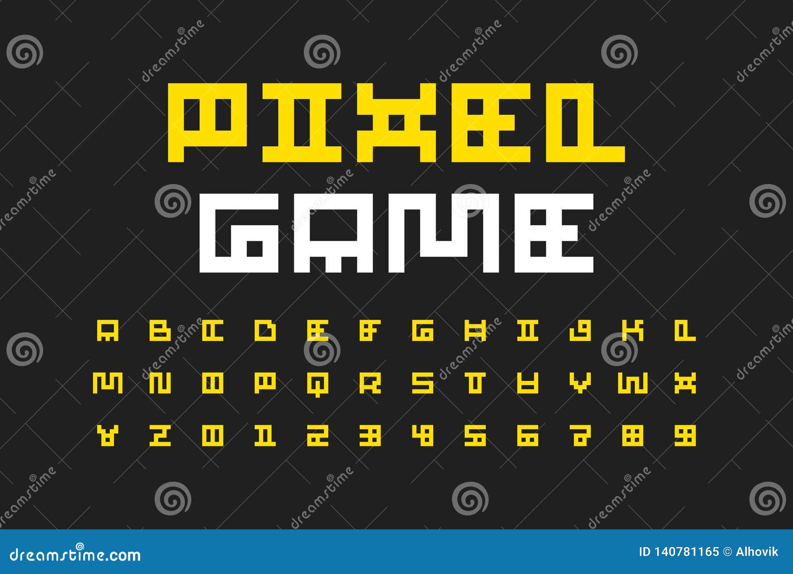 Pixel Video Game Style Font Stock Vector - Illustration of style ...