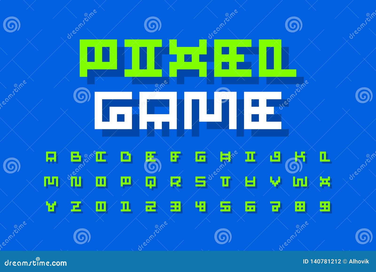 Pixel Video Game Style Font Stock Vector - Illustration of alphabetical ...