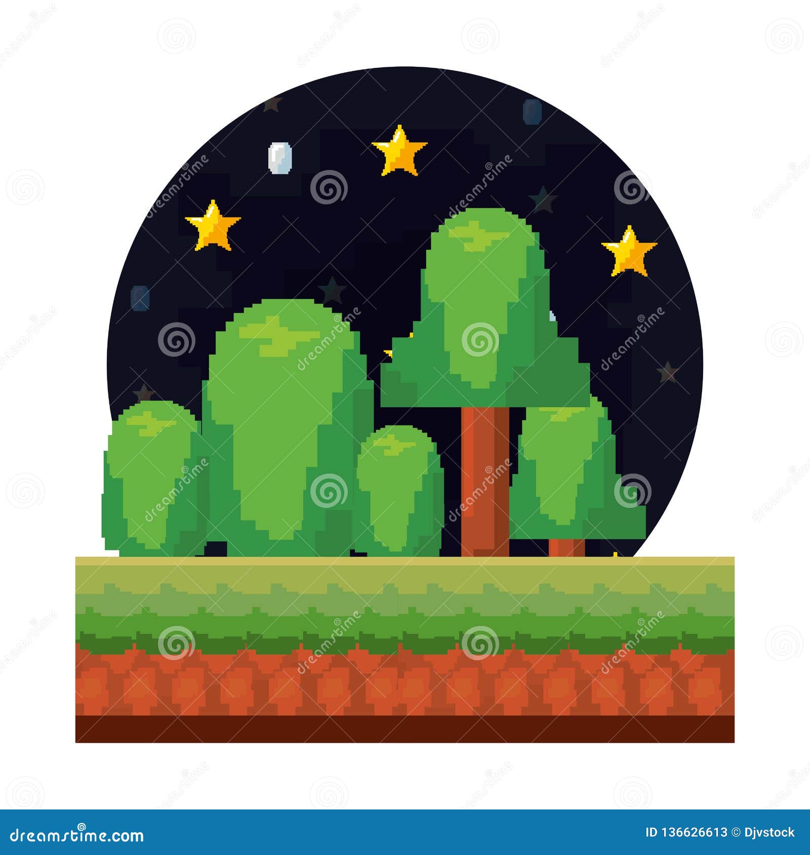 Pixel video game stock vector. Illustration of pixel - 136626613