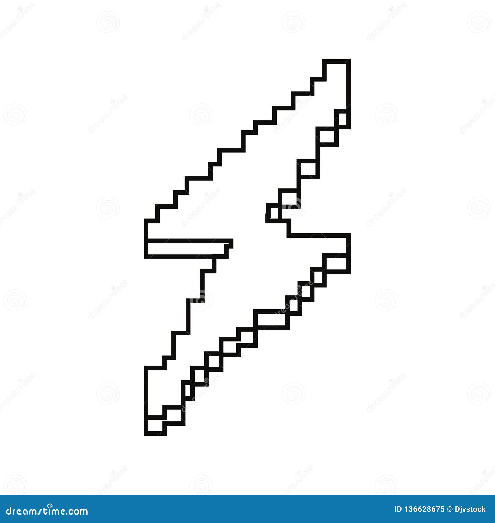 Pixel Video Game Thunderbolt Stock Vector - Illustration of charge ...