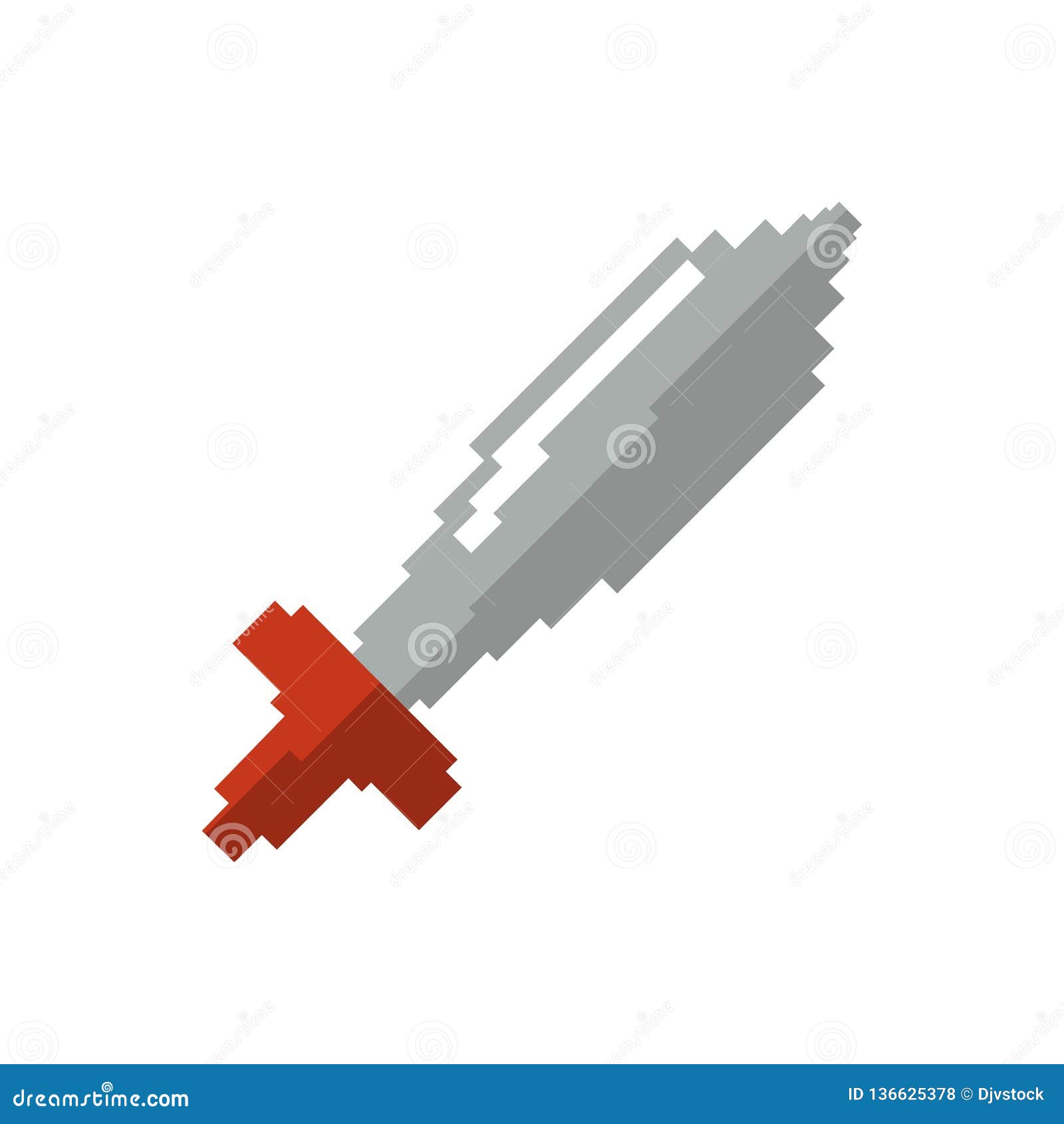 Pixel Video Game Weapon Sword Stock Vector - Illustration of blade ...