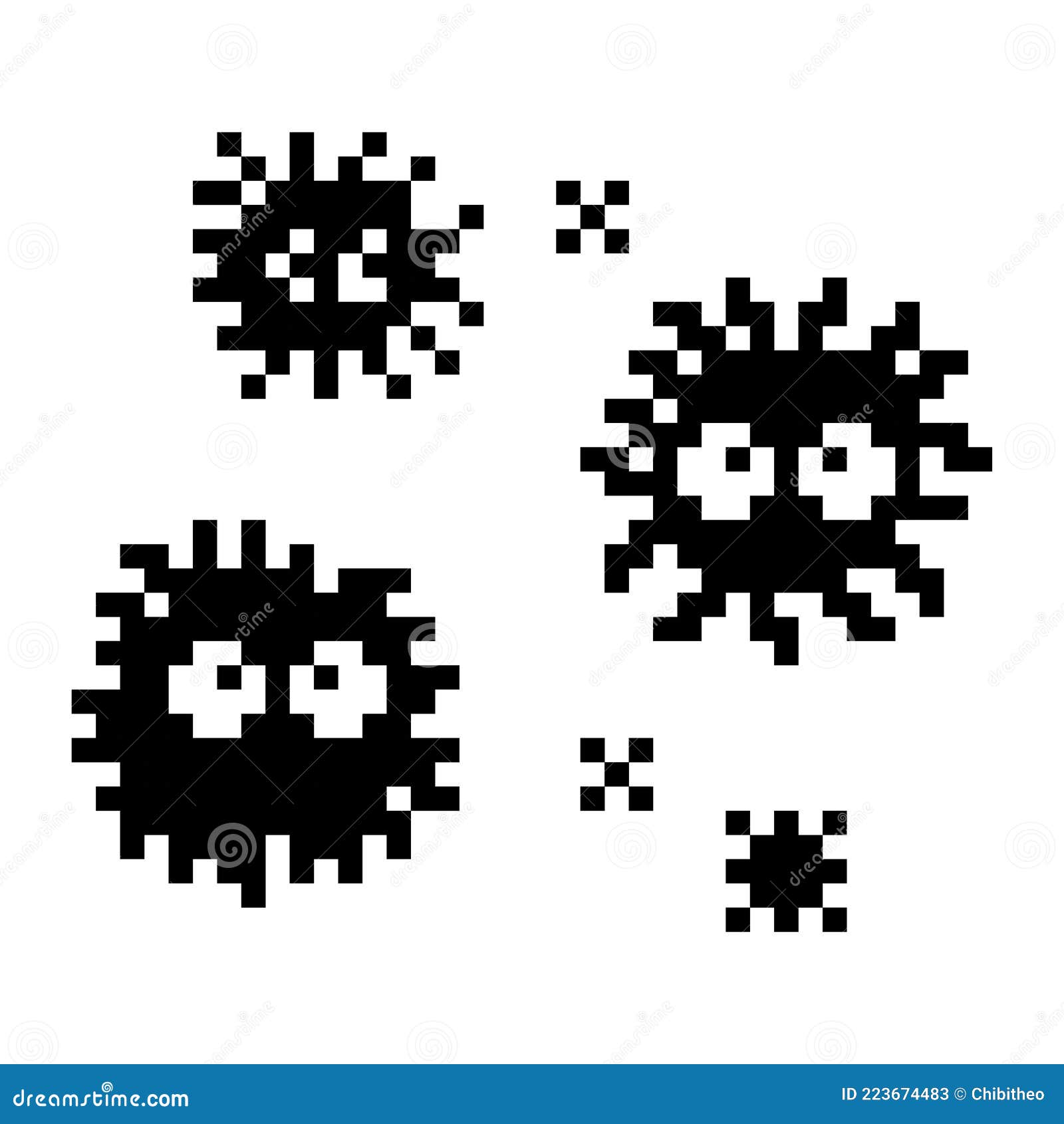 Pixel virus image 8 bit stock illustration. Illustration of ...