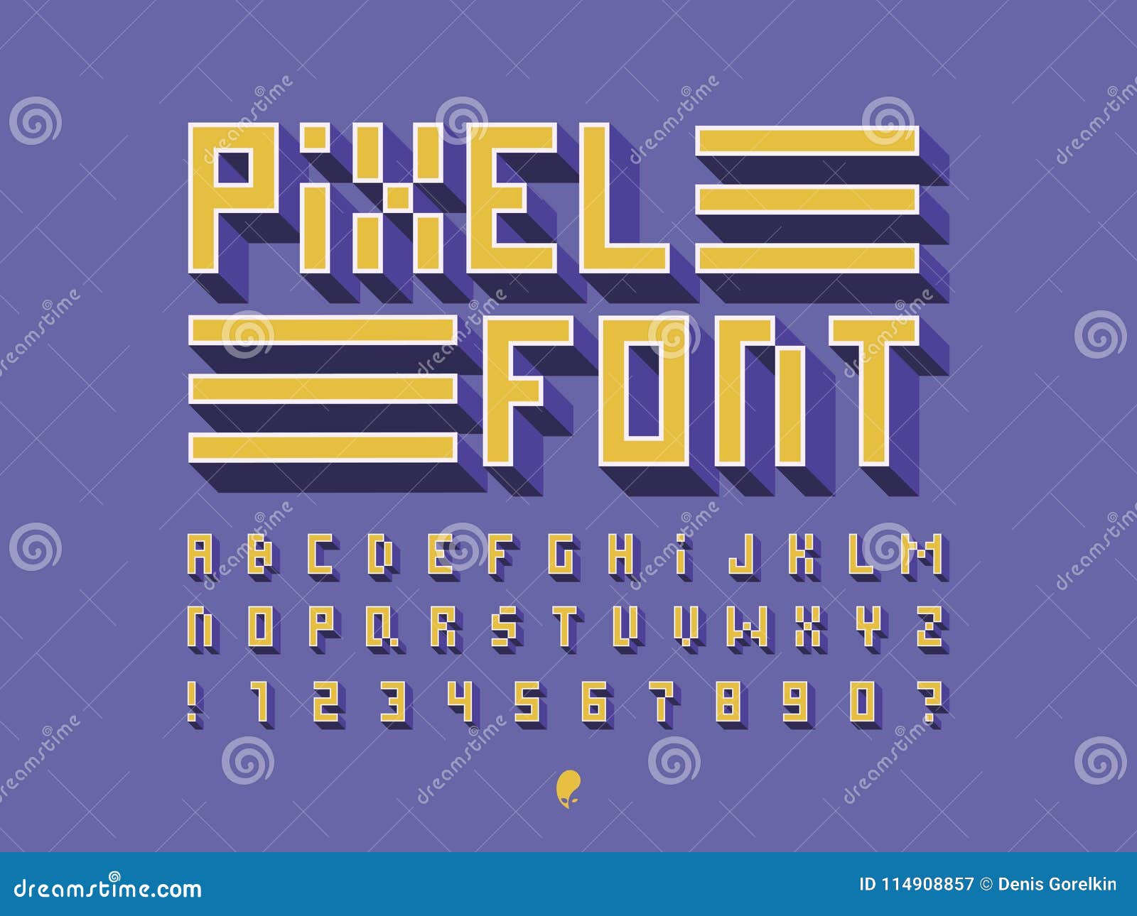 Pixel Volume Font. Vector Alphabet Stock Vector - Illustration of heavy ...