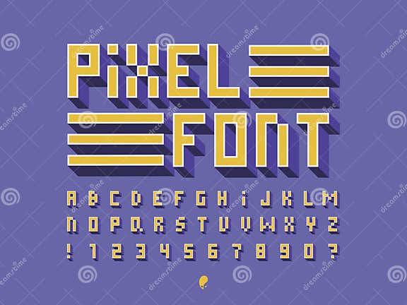 Pixel Volume Font. Vector Alphabet Stock Vector - Illustration of type ...