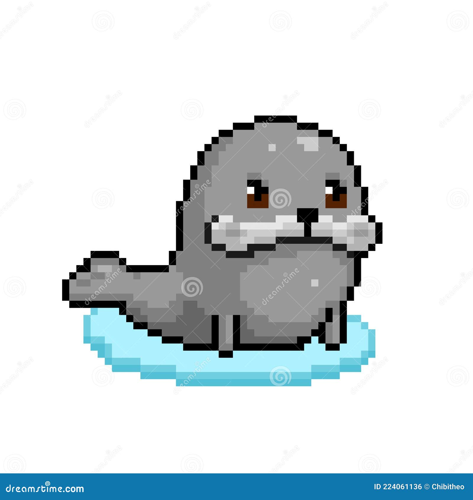 Pixel walrus image 8 bit stock vector. Illustration of pixel - 224061136