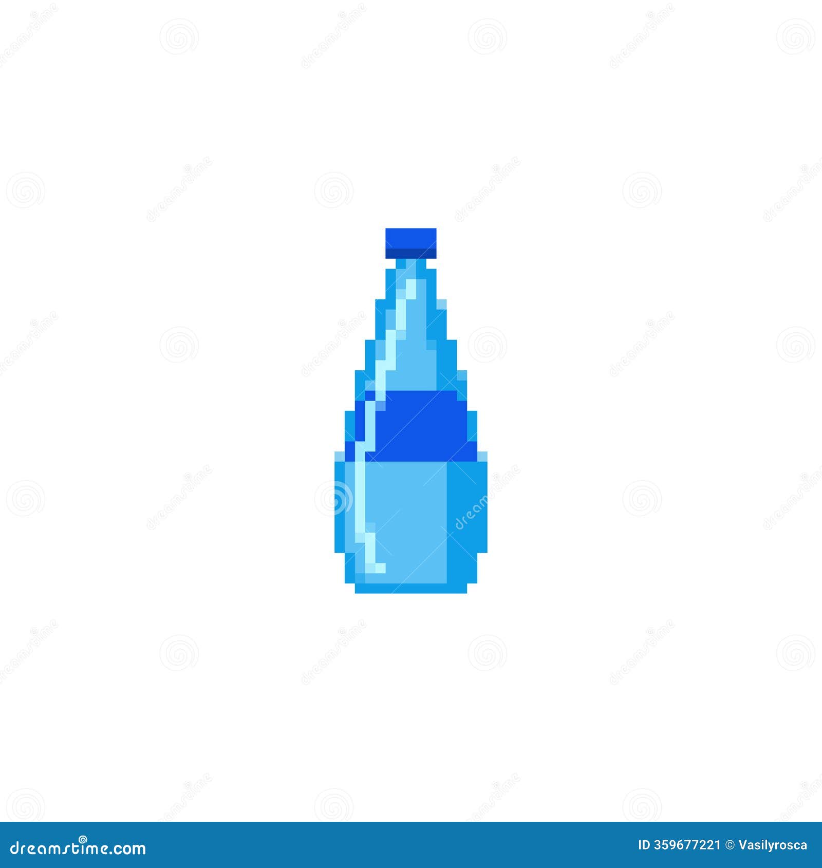 Pixel Water Bottle Icon. Retro Pixel Icon Plastic Water Bottle Minimal ...