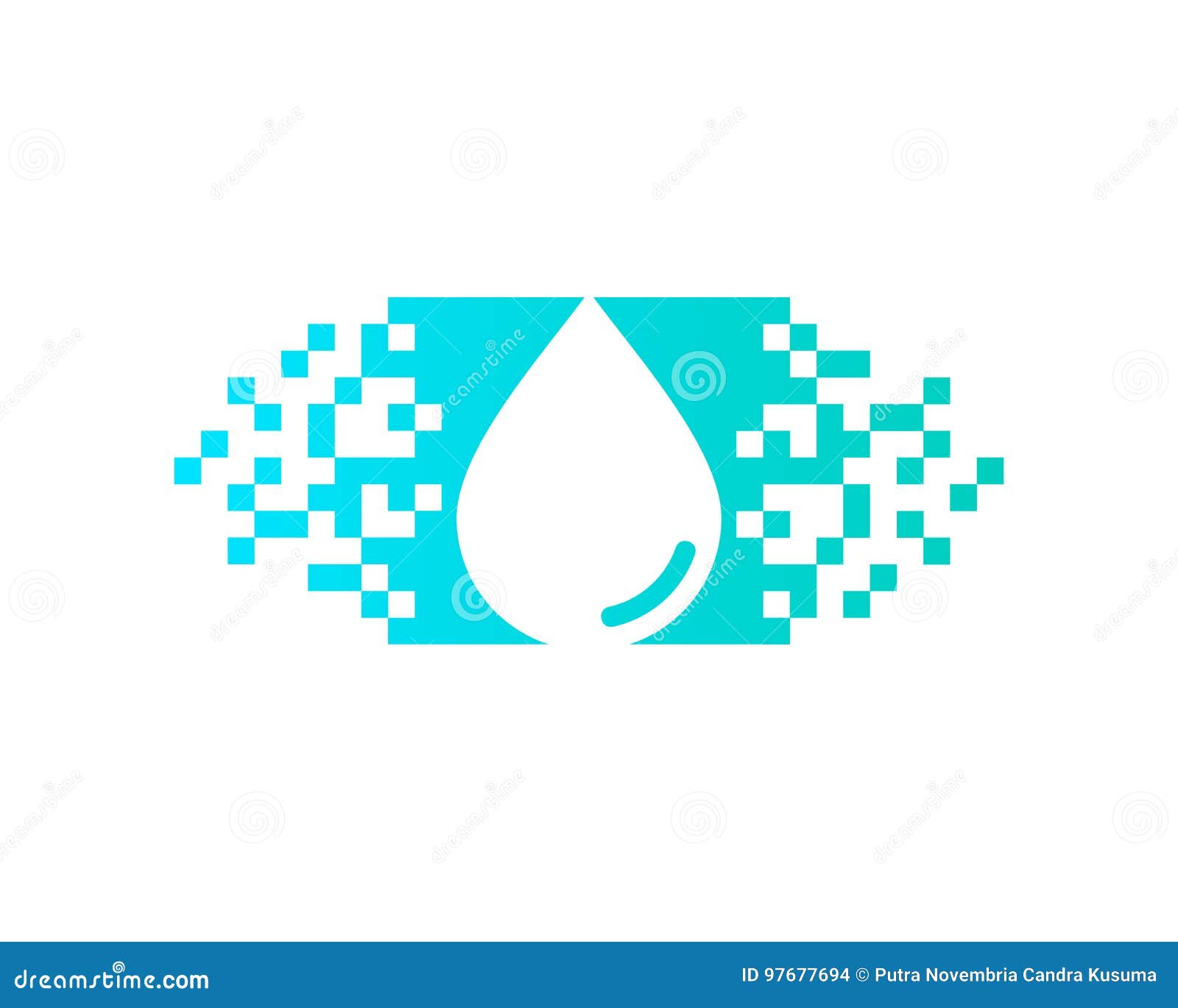 Pixel Water Icon Logo Design Element Stock Vector - Illustration of ...
