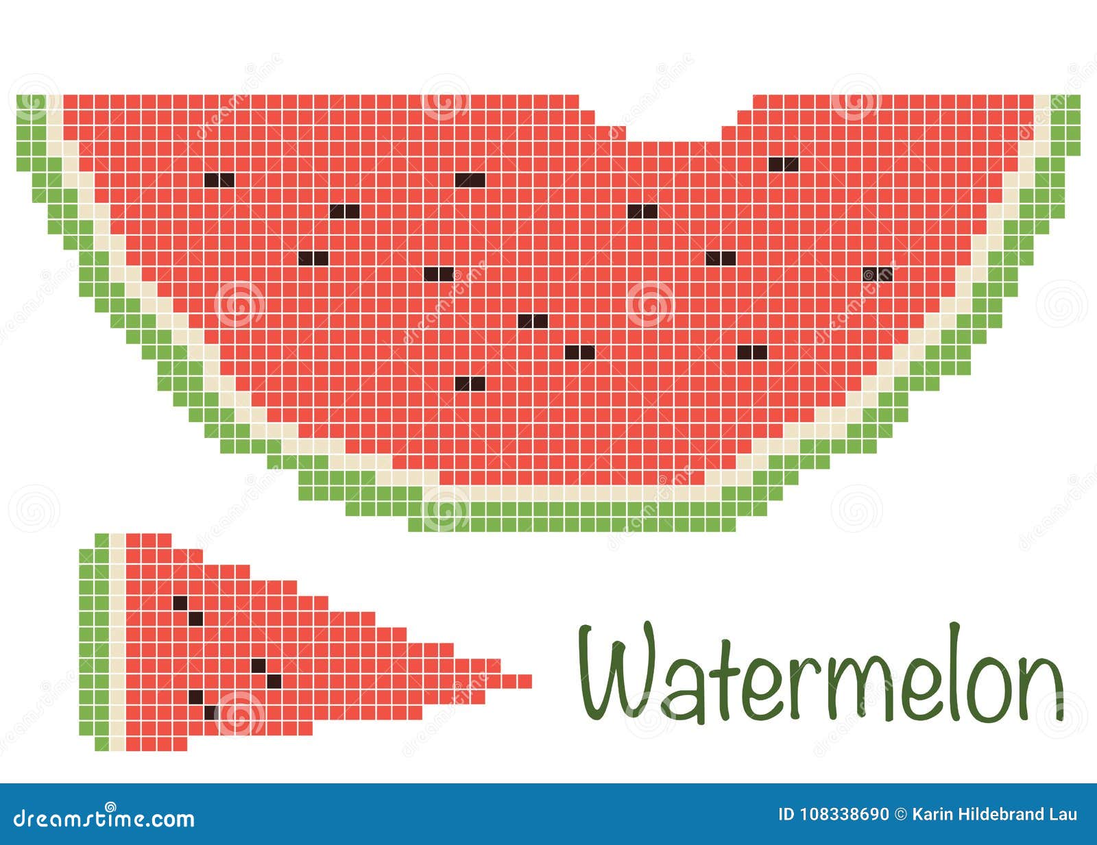 Pixel Watermelon stock illustration. Illustration of fruit - 108338690