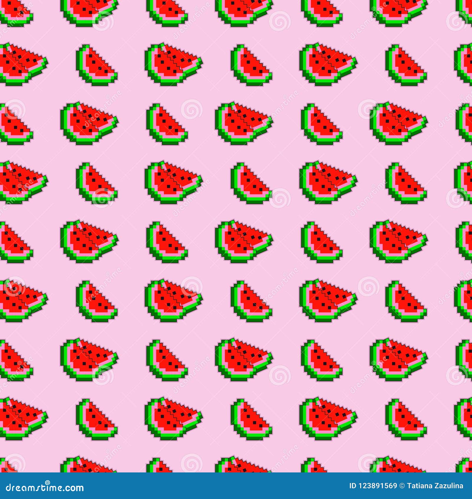 Pixel Art Of Watermelon Slice. Cartoon Vector | CartoonDealer.com ...