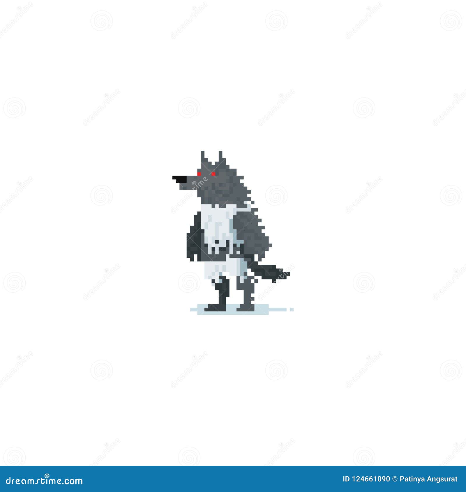 Pixel Werewolf Character. 8bit. Stock Photography | CartoonDealer.com ...