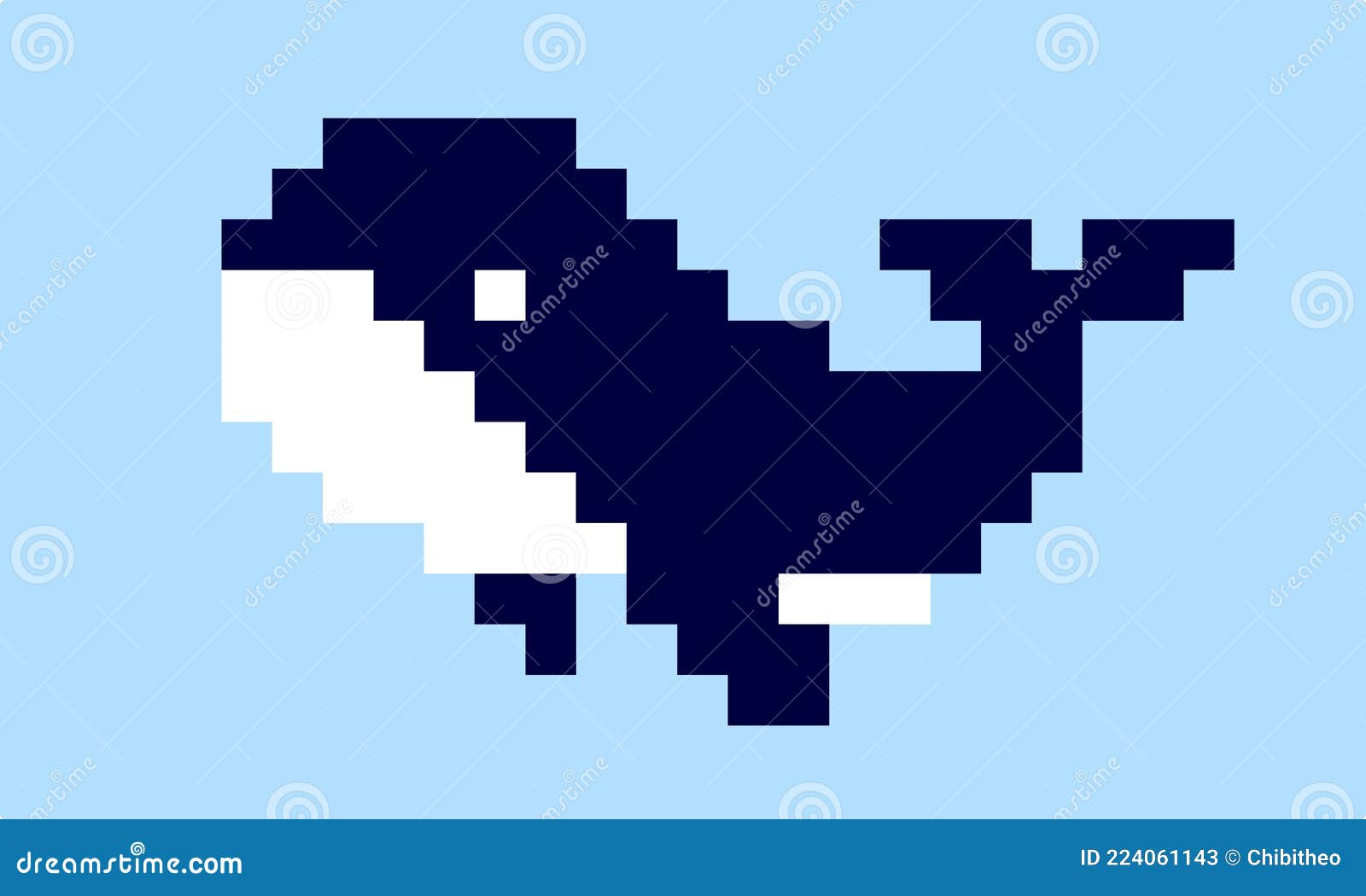 Pixel whale image 8 bit stock vector. Illustration of play - 224061143