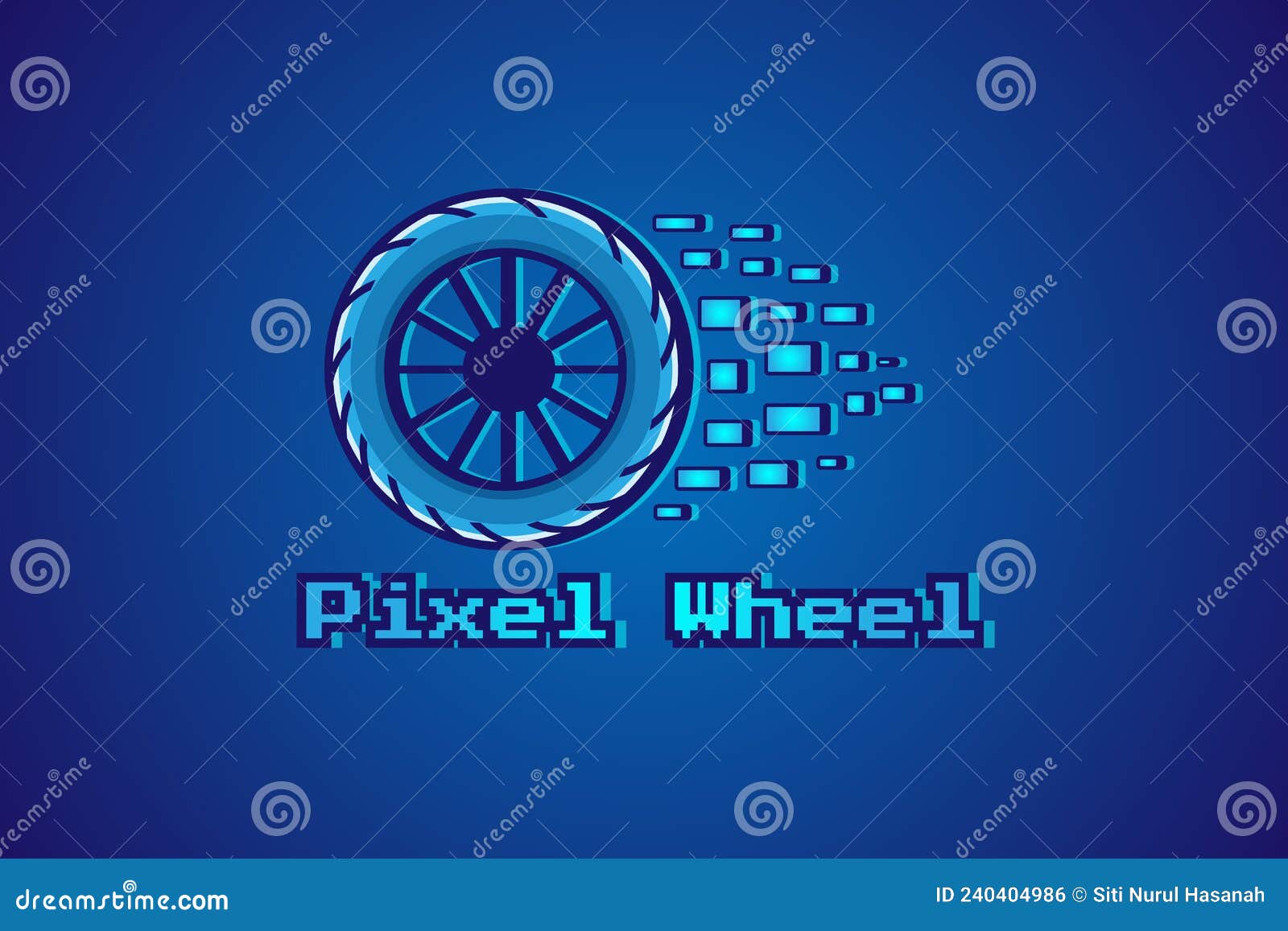 Pixel Wheel Logo Cartoon Illustration Stock Vector - Illustration of ...