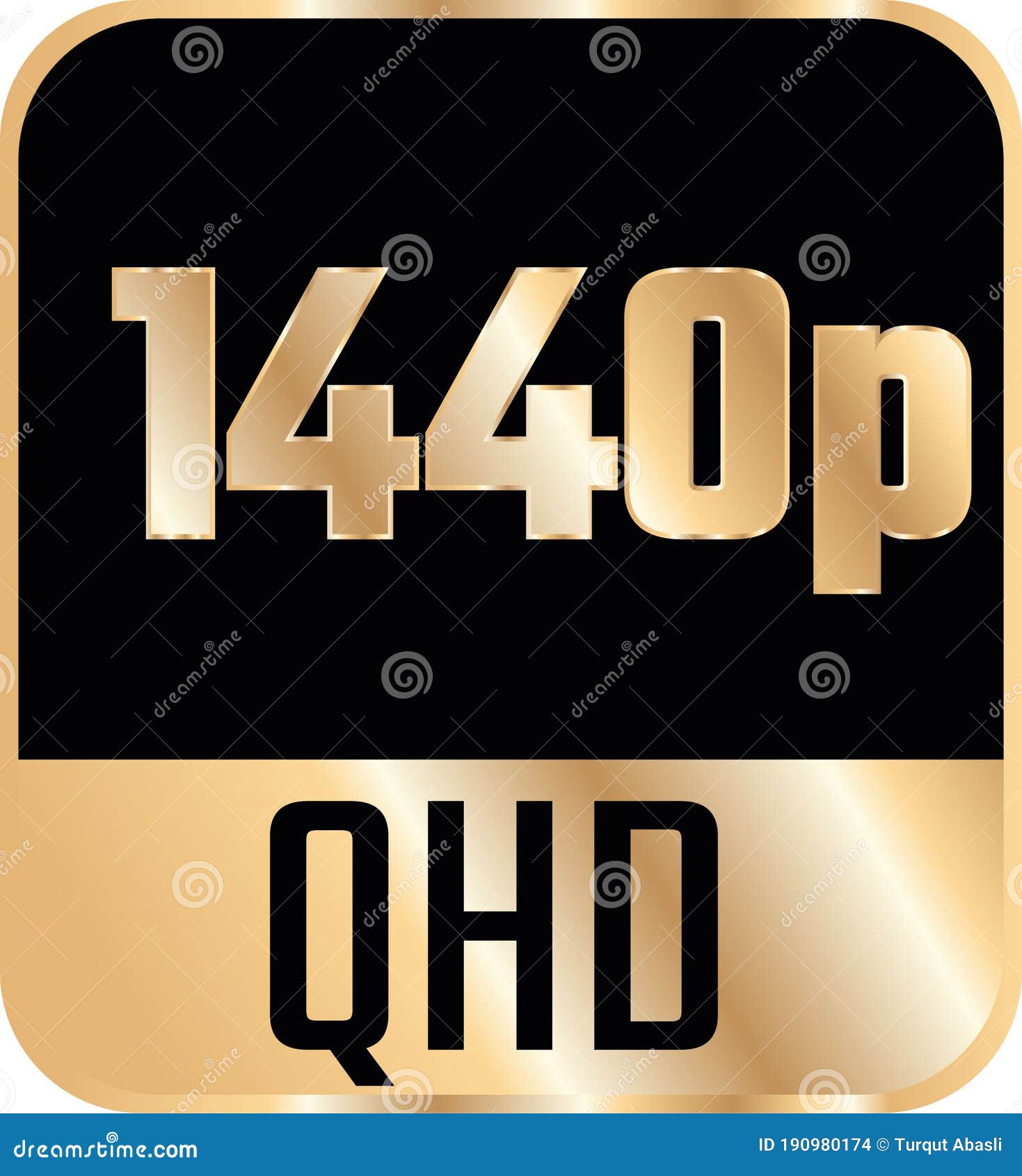 1440 Pixel Wide Video or Tv Screen Resolution Vector Icon Stock Vector ...